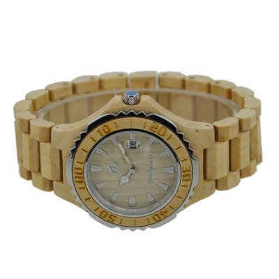Bewell Natural Bamboo Wrist Watch Custom With Quartz Movement