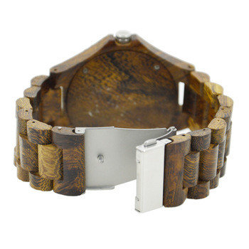 Natural Wooden Men Style Watches With Stainless Steel Buckle , Vogue Japan Movement