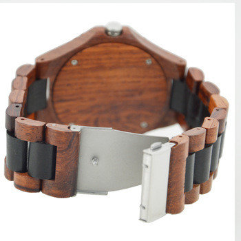 Japan Movement Wooden Wrist Watch With Spring Buckle , Logo Customized