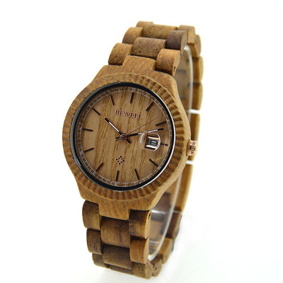 Natural Eco Friendly Classic Men Watches , Mens Waterproof Watches With Wooden Strap