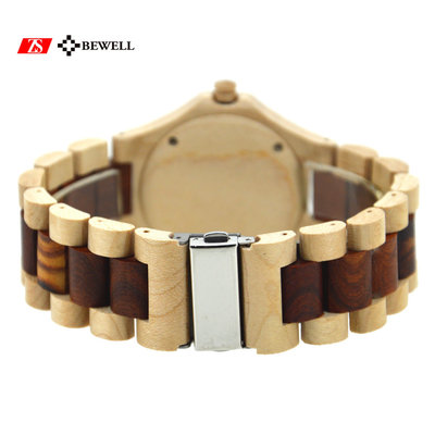 Custom Men Wooden Watches With Black Sandalwood Case , Band Adjustable