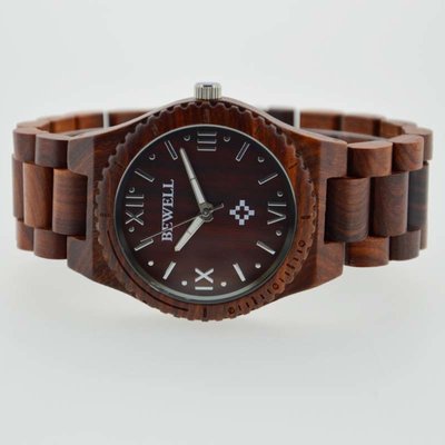 Eco Friendly Bewell Wooden Wrist Watch Waterproof With Customised Logo