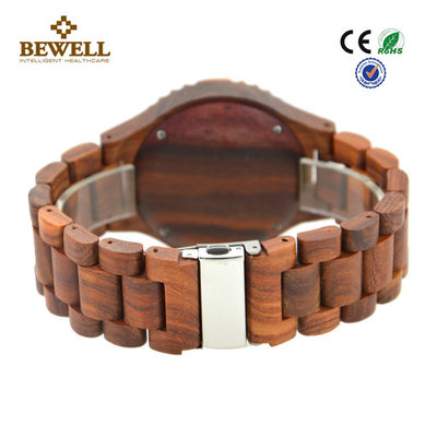 Beautiful Unique Men Wooden Watches , Natural Wood Watches Single Calendar