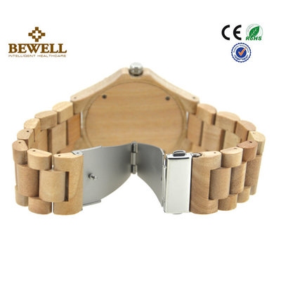 Fashion Leisure Stylish Bewell Wood Watch , Maple Wooden Womens Watches
