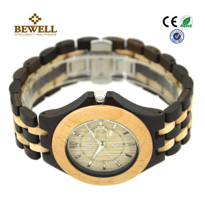 Luxury Hand Crafted Wooden Wrist Watch For Groomsmen , Ebony Maple