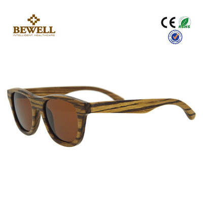 Fashion Custom Wooden Prescription Glasses , Zebra Mens Wooden Sunglasses