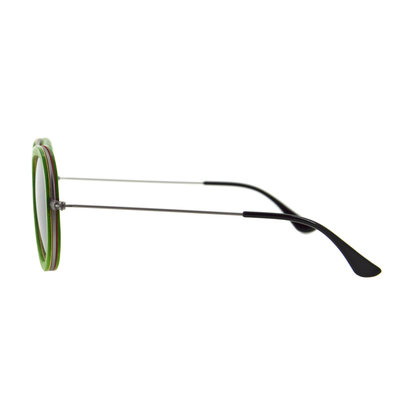 Skateboard Wood Frame Sunglasses With Metal Legs New Aviator Style Sunglassess