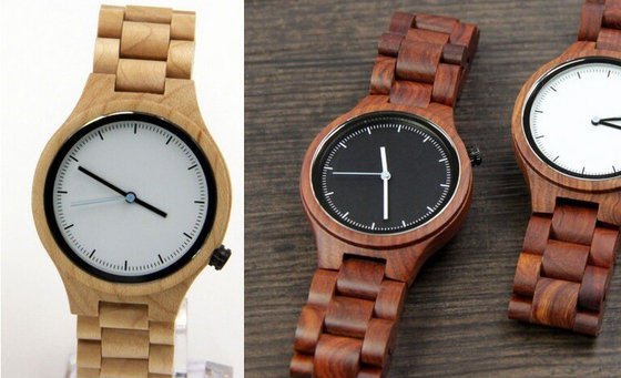 Popular Handmade Wooden Wrist Watch with Japanese Movement , custom your own logo