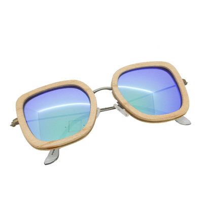Maple wood frame Mix Metal eco friendly sunglasses Engrave Your own logo