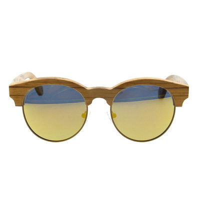 High End Fashion Natural Wooden Polarized Sunglasses , Custom Bamboo Sunglasses