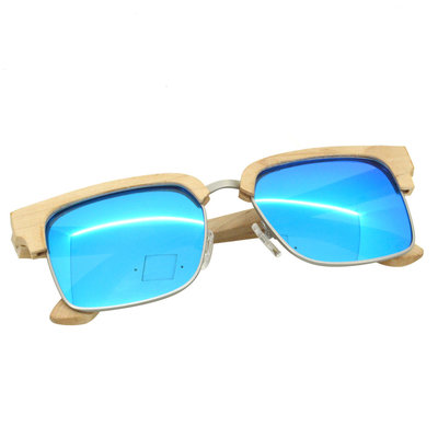 Handmade Maple Polarized Wayfarer Wood Sunglasses With Silver Plated Metal