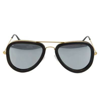Black Uv400 Polarized Wood Sunglasses , Layer Wood Frame Prescription Glasses For Aviator