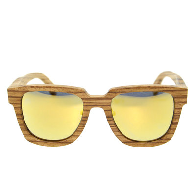 Eco Friendly Wood Frame Sunglasses , Bewell Safety Mens Wooden Sunglasses