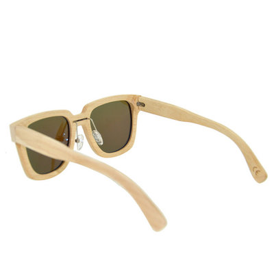 100% UV mirror women polarized sunglasses with logo ,  wood wayfarer sunglasses