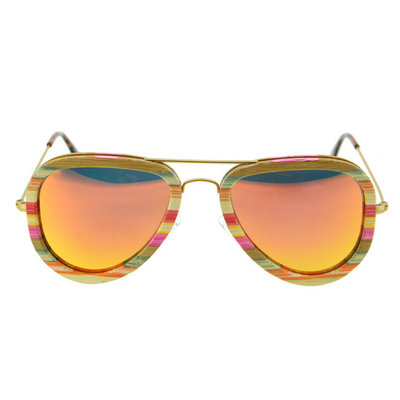 Fashion Gold polarized bamboo sunglasses for man and women