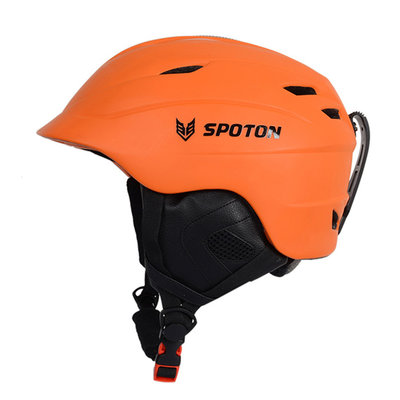 Adjustable Protec Ski Helmet , In Mold Orange Bluetooth Ski Helmet