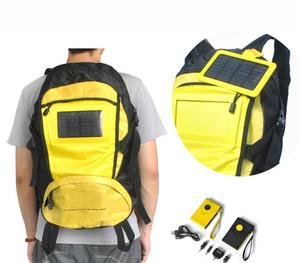 1.5w solar backpack, solar travel bag with 1600MAH battery