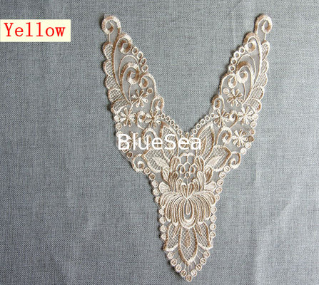 Polyester  Embroidery Collar Lace for Pajamas  Mesh Based Necklace Decoration supplier