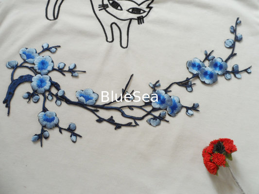 Hot Fix Motif Wintersweet  Embroidery Lace Flower supplier