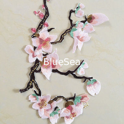 Hot Fix Motif mangnolia  Embroidery Lace Flower for Cheongsam supplier