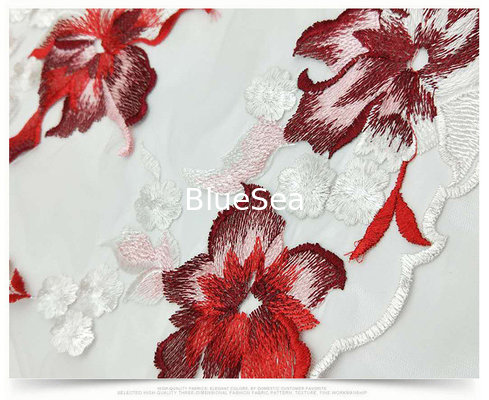2018 Summer Newest Style Red Plain Embroidery Fabric 130cm wide supplier
