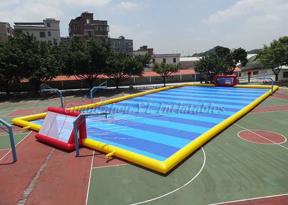 Pool Shaped Inflatable Sports Field / Inflatable Football Arena Dark Blue