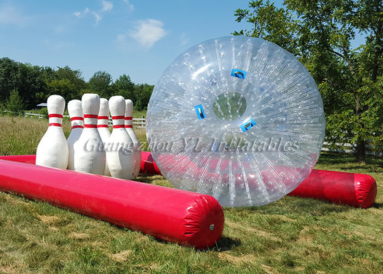 Adult Inflatable Bowling Games Zorb Ball Ramp , Hamster Ball Race Track
