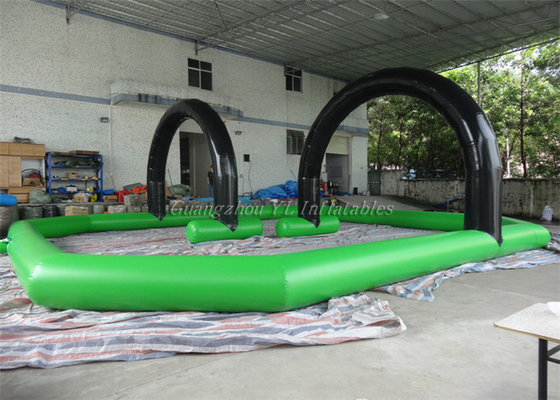 0.5mm PVC Green And Black Inflatable Quad Track For Roller Ball Soccer Zorb Ball