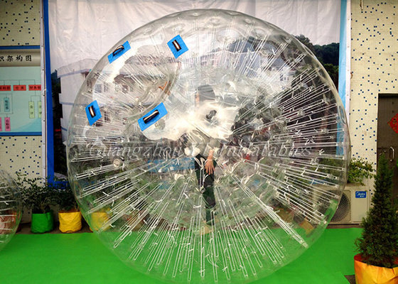 Transparent 2.8m x 1.8m PVC Inflatable Body Zorbing Ball For Rolling Ramp