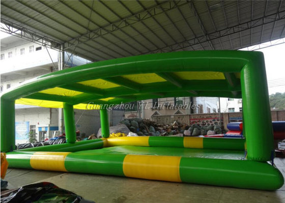 Large 0.9mm PVC Green And Yellow Inflatable Ball Pool With Cover Waterproof For Kids Adults