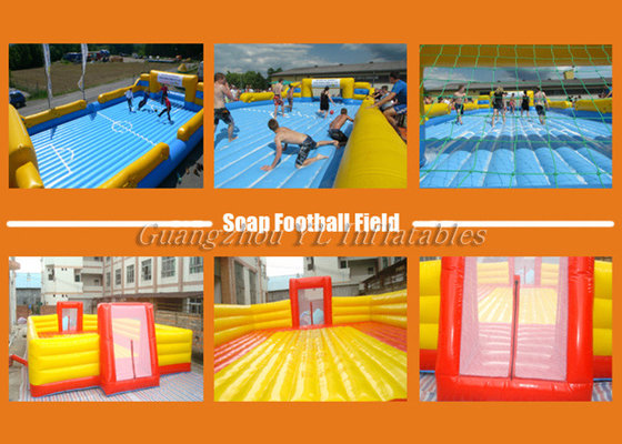 0.55 Pvc Colorful Inflatable Soapy Football Field