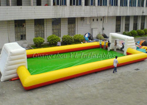 0.55mm PVC Inflatable Sports Field , Amusement Inflatable Soccer Pitch 10×8M