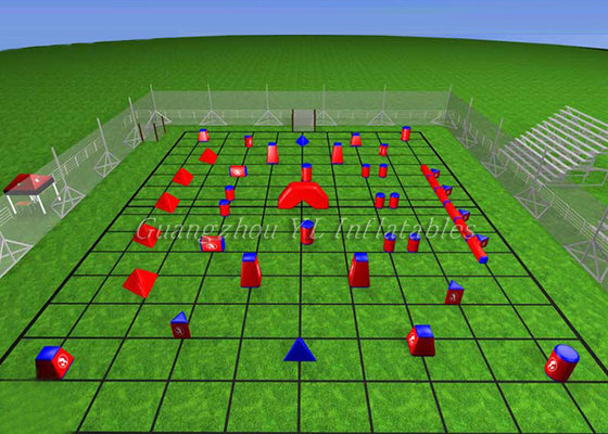Red And Blue Inflatable Paintball Bunkers Games