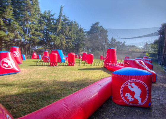 Outdoor Football Field Inflatable Paintball Bunkers Obstacle With 0.6mm PVC