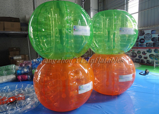 Amusement Playground Air Bubble Football Soccer Half Green And Orange Color