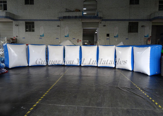 0.9 PVC Blue Inflatable Paintball Bunkers Inflatable Broken Wall For Shooting Game