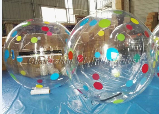 0.8mm PVC Funny Dots Inflatable Water Walking Ball For Aqua Park