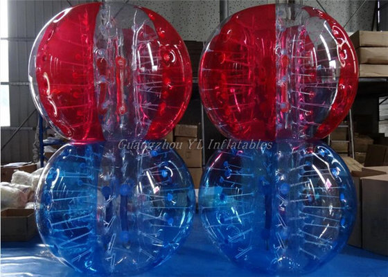Outdoor Inflatable Body Bubble Ball , Colored Striped Soccer Bubble Ball