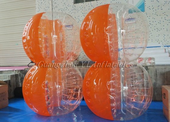 Inflatable Yard Toys Clear Body Bumper Ball Half Blue And Orange Color