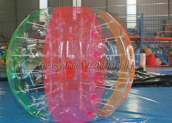 Colorful Inflatable Soccer Bubble Ball For Kids / PVC Soccer Ball Suit 1.25m
