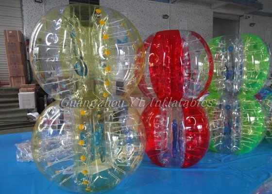 Half Color Grass Sports  Inflatable Bubble Soccer Balls With Bowl  Valve