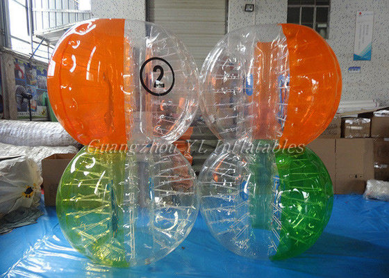 Inflatable Yard Toys Clear Body Bumper Ball Half Blue And Orange Color