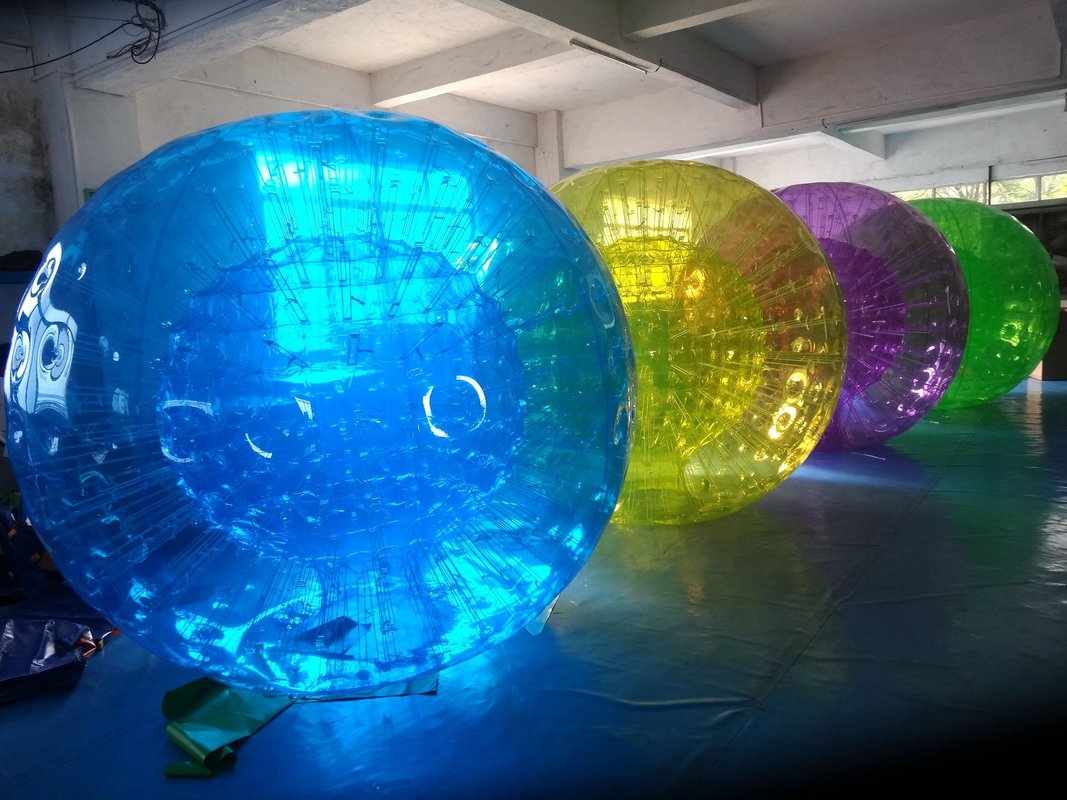 Multi Colored 0.7mm TPU Inflatable Zorb Ball Big Glass Gall 2.8m Diameter