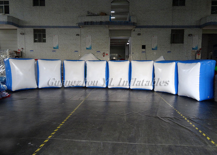 0.9 PVC Blue Inflatable Paintball Bunkers Inflatable Broken Wall For Shooting Game