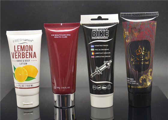 Silver , gold Soft PE Plastic Cosmetic Tubes , lotion tube packaging