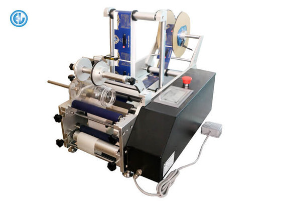Cylindrical Bottle Manual Self Adhesive Labeling Machine , Semi Automatic Bottle Labeling Machine