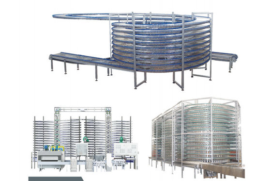 High Precision Bread Cooling Tower / Food Industry Spiral Conveyor