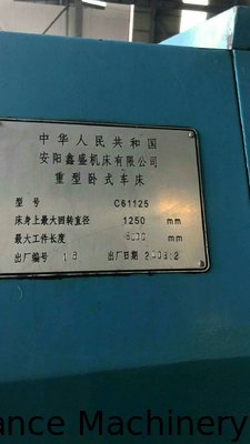 2008 Used Anyang Xinsheng C61125 Horizontal Lathe