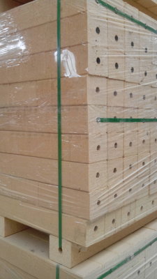 Compressed Wood Blocks laminated strand lumber 80 x 80 mm Chipblock