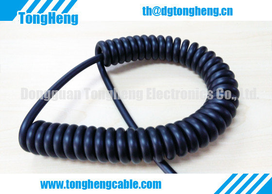China 6 Conductors PUR Jacket Coiled Spiral Cable supplier